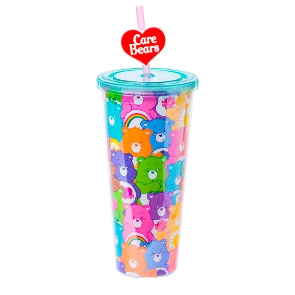 Care Bears | Dining | Care Bears Tumbler With Lid And Topper Straw 24oz ...